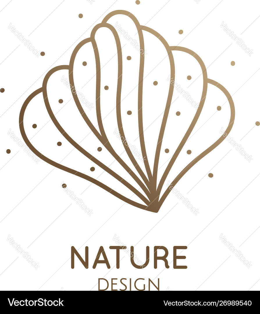 Abstract seashell simple logo Royalty Free Vector Image