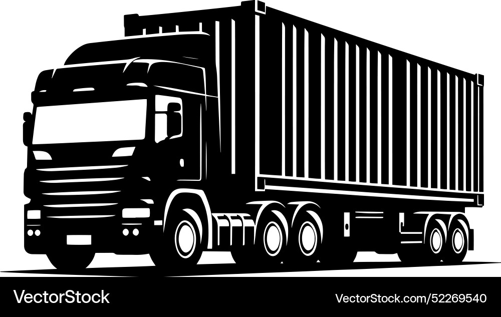 Argo container truck silhouette flat isolated Vector Image