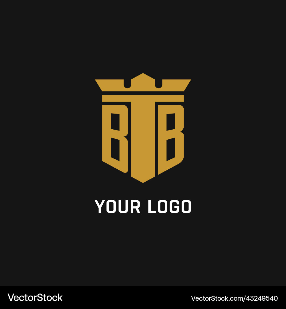 BB Initial Shield Logo Royalty Free Vector Image