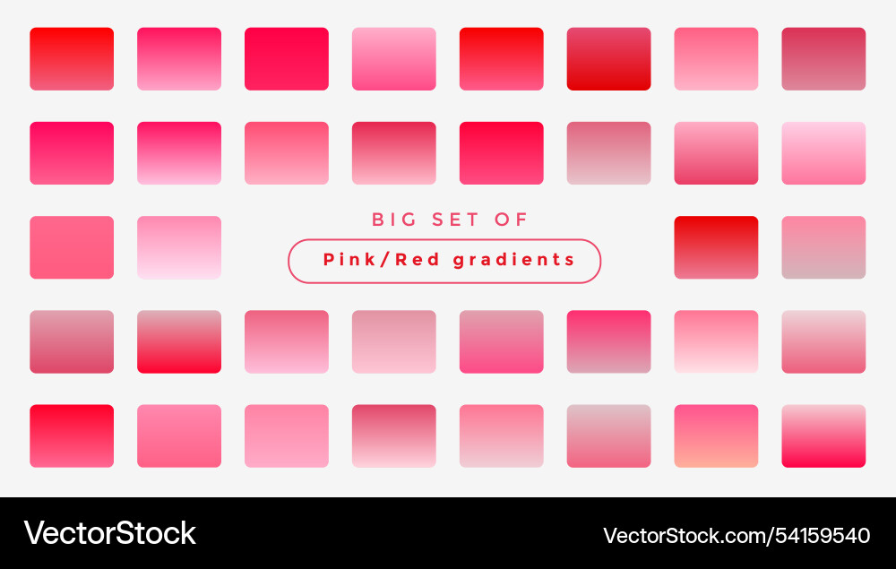 Big set of soft pink gradients Royalty Free Vector Image
