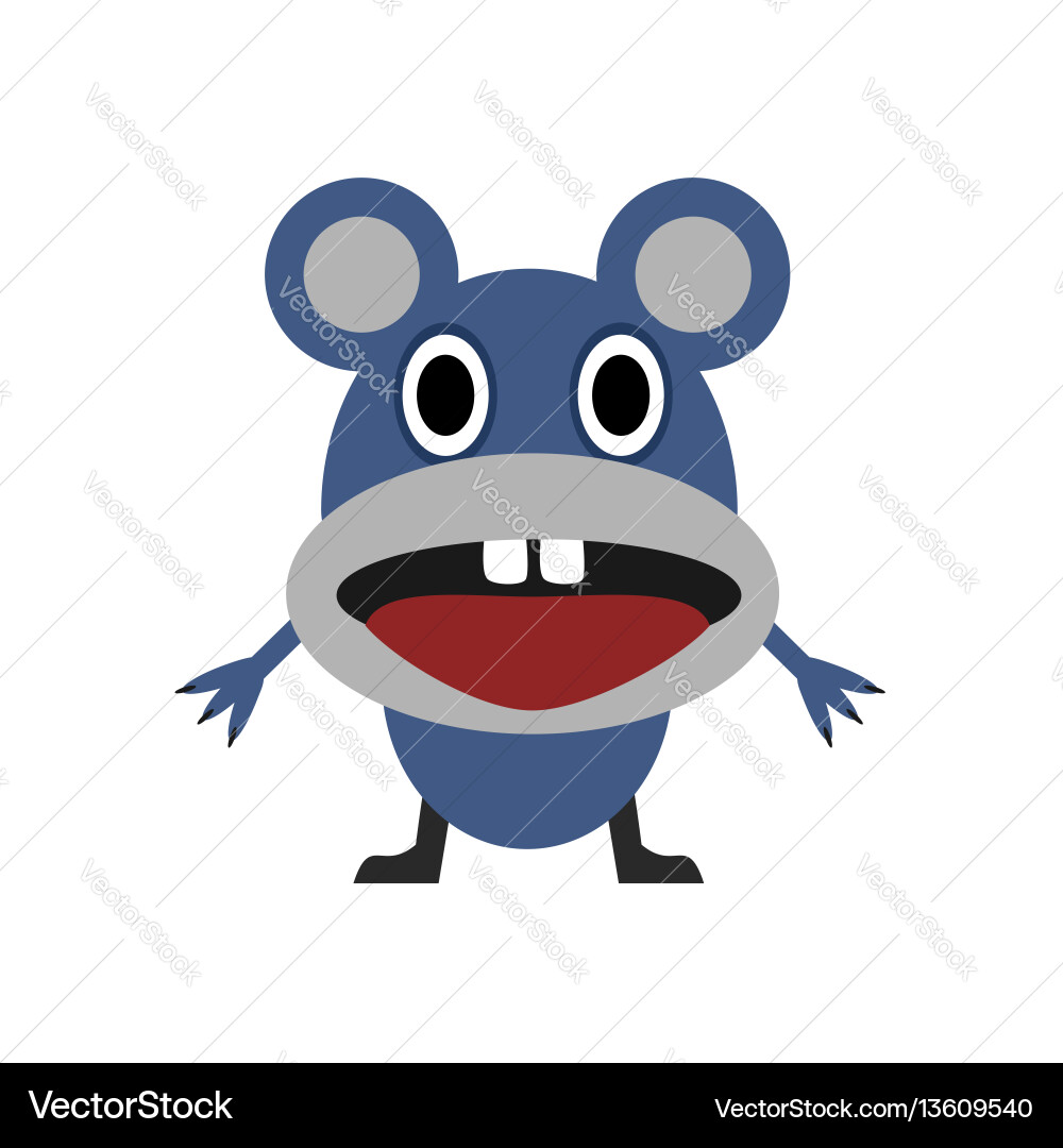Cute blue mouse Royalty Free Vector Image - VectorStock