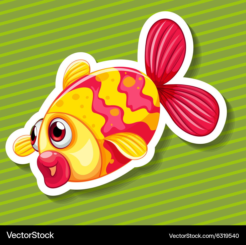 Cute little fish swimming Royalty Free Vector Image