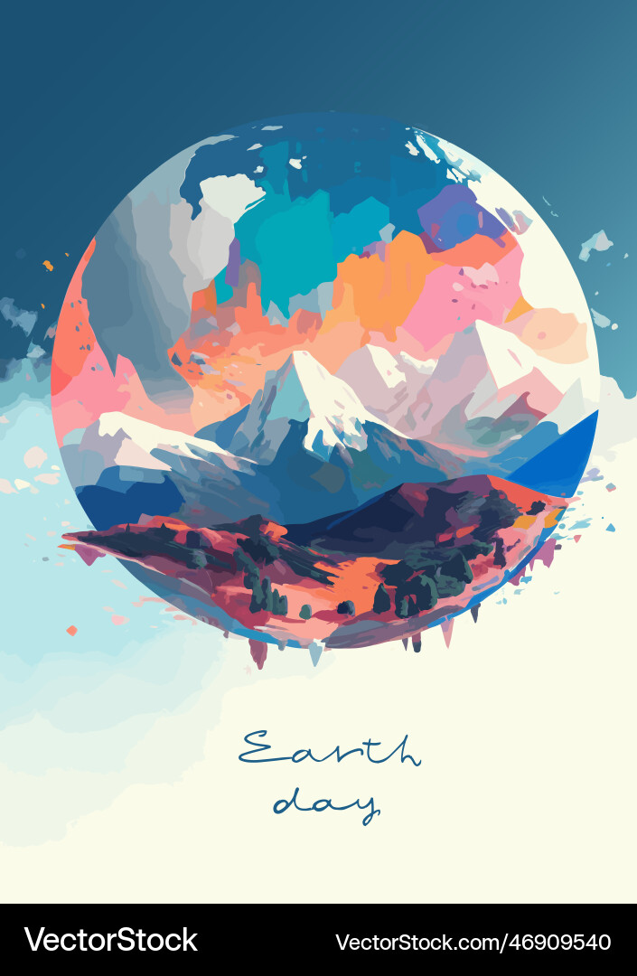Earth Day Globe Poster Royalty Free Vector Image