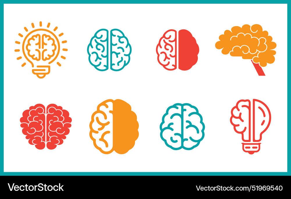 Human brain logo design Royalty Free Vector Image