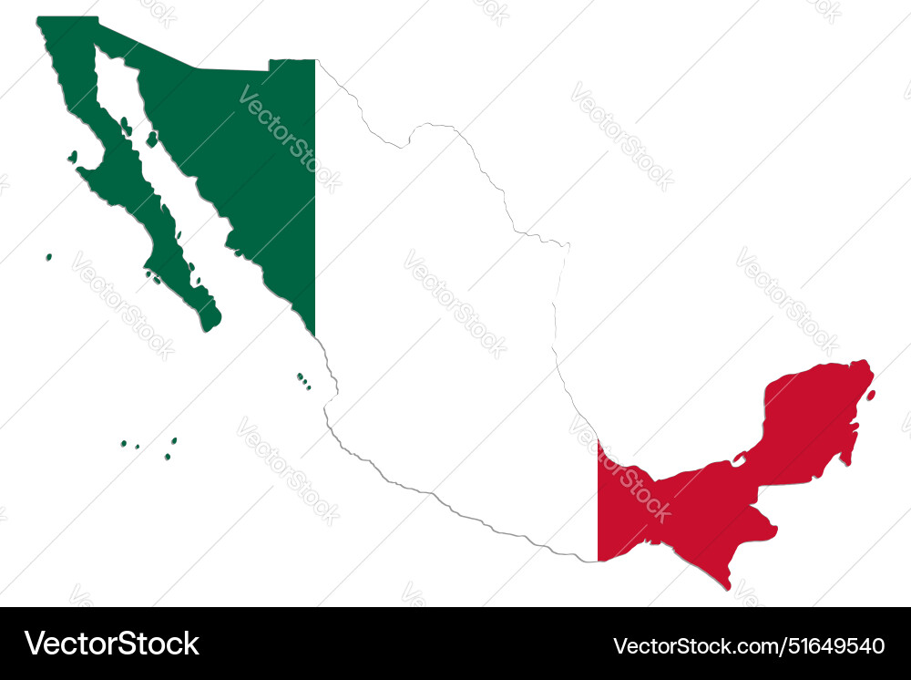 Mexico map flag Royalty Free Vector Image - VectorStock