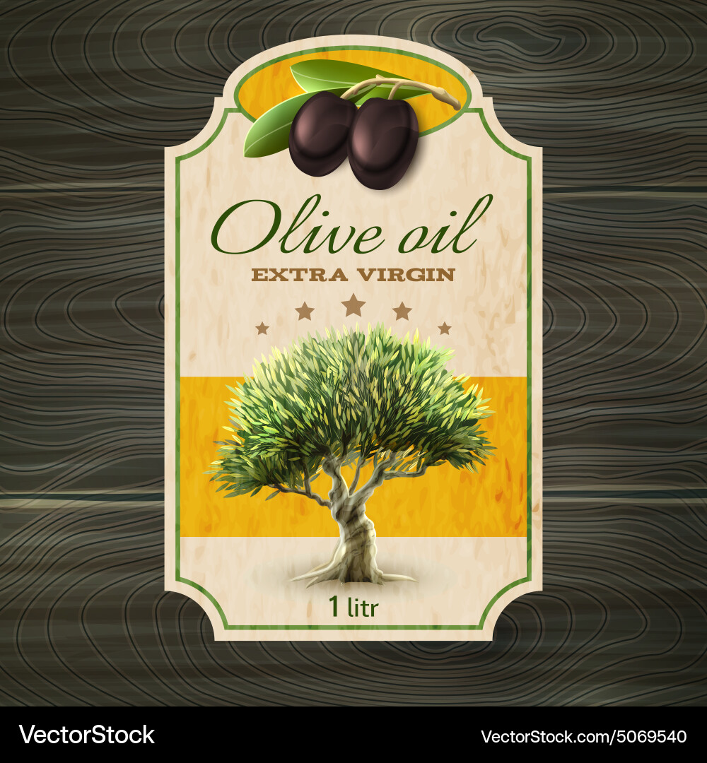 Olive oil label print Royalty Free Vector Image