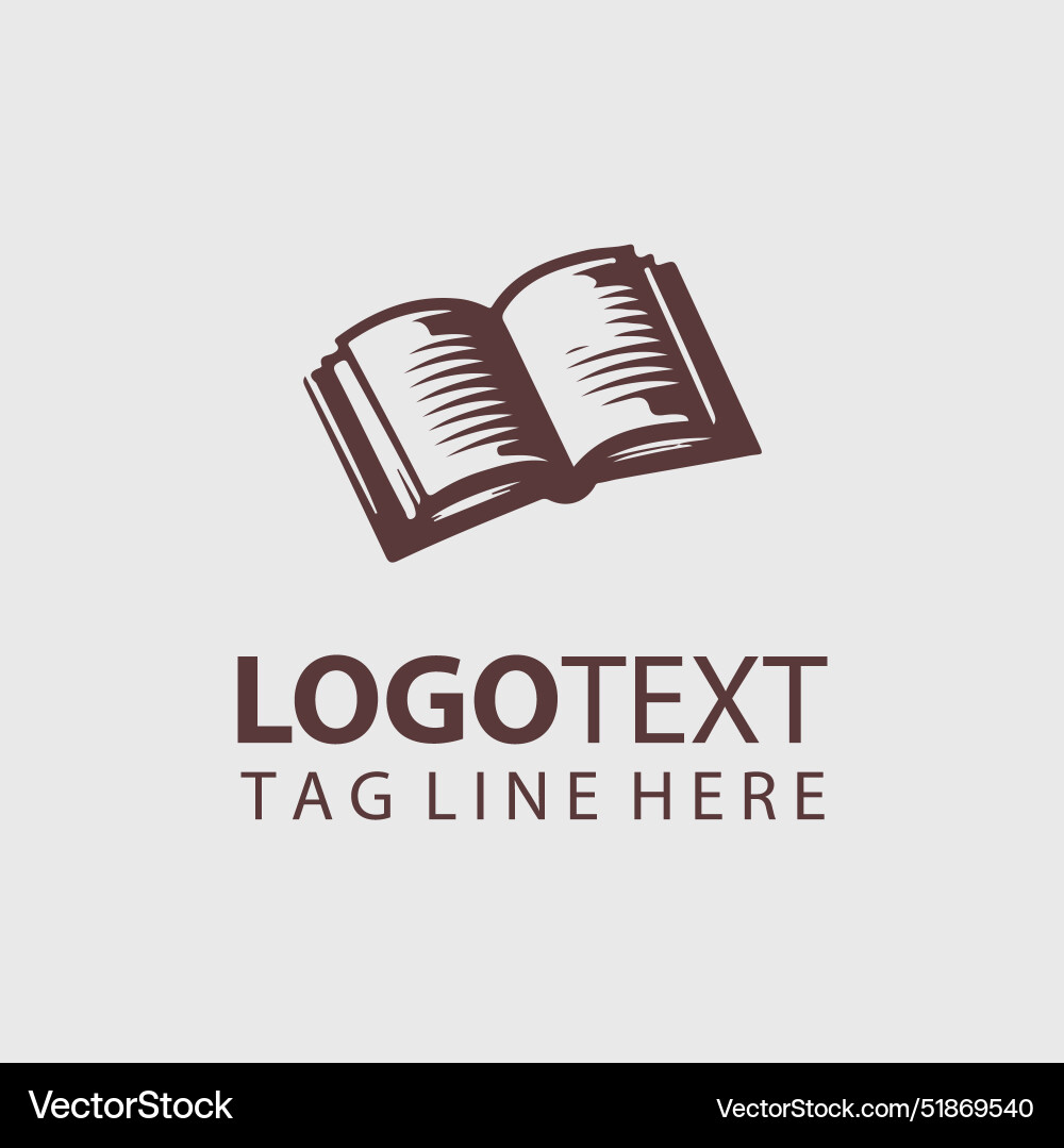 Open book logo Royalty Free Vector Image - VectorStock