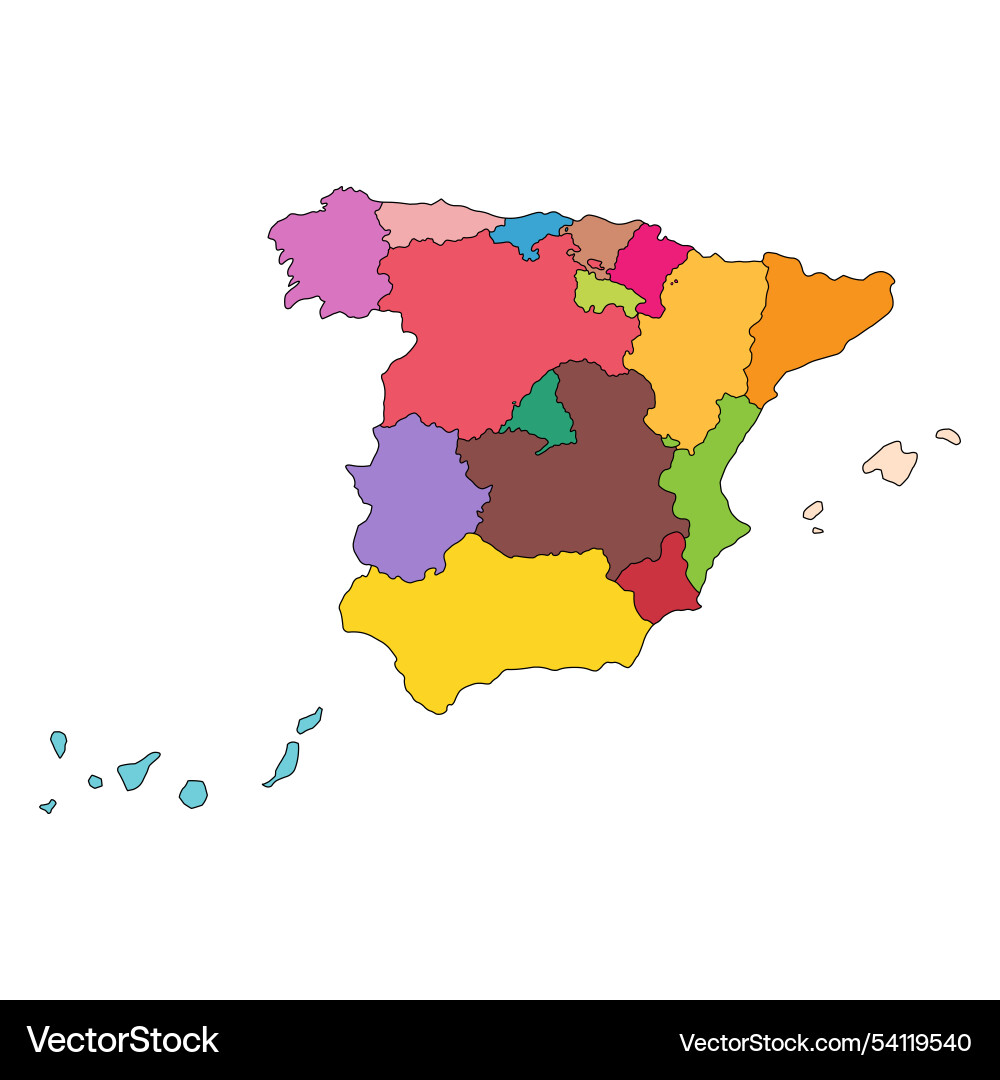 Spain map symbol shape travel web flat concept – Royalty-Free Vector | VectorStock