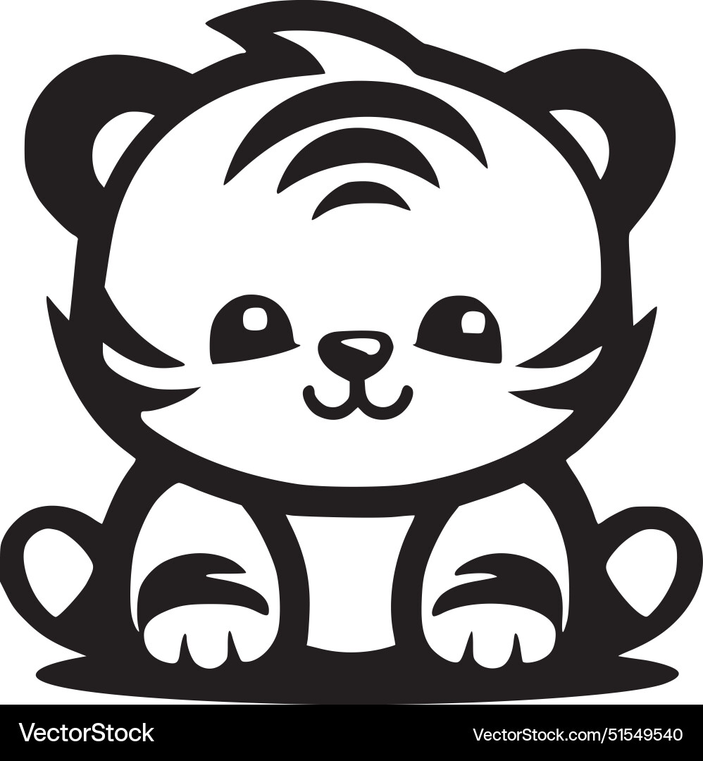 Tiger baby - minimalist and flat logo Royalty Free Vector