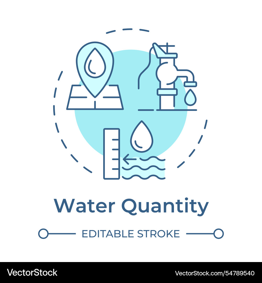Water quantity soft blue concept icon Royalty Free Vector