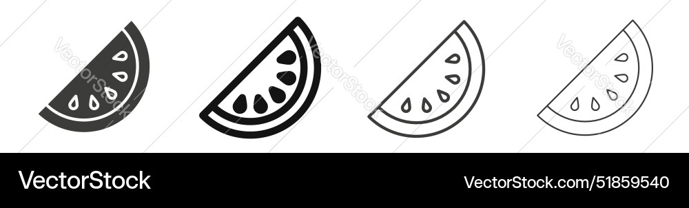 Watermelon icon set water melon slice symbol Vector Image