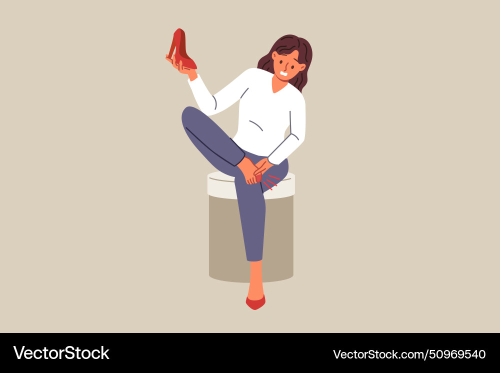 Woman has developed callus due to problems Vector Image