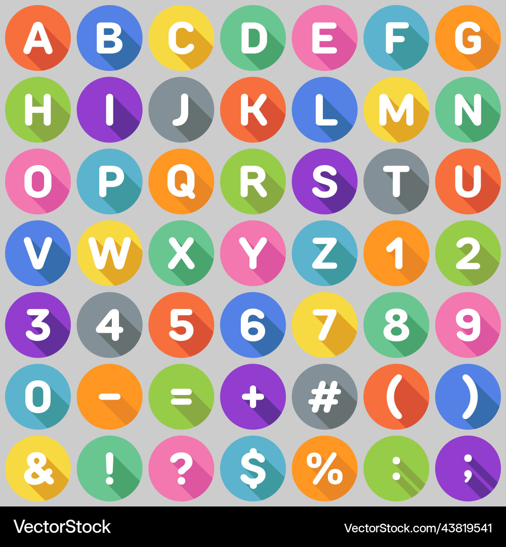 Alphabet Circle with Symbols – Royalty-Free Vector | VectorStock