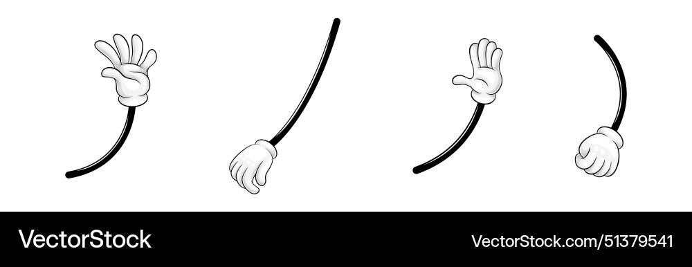Cartoon hand and comic arm with five fingers Vector Image