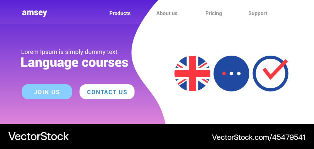English Language Learning Banner Royalty Free Vector Image