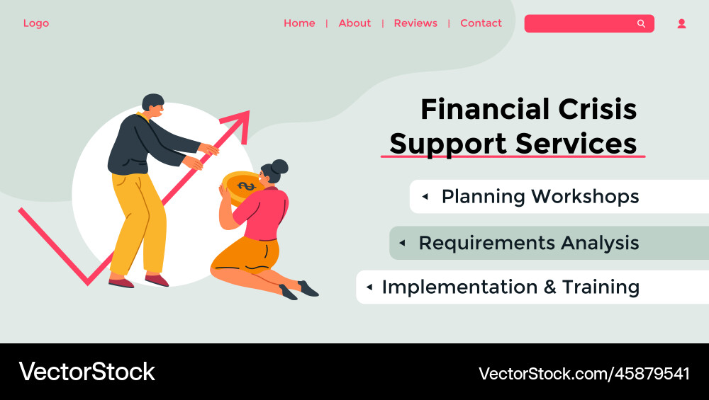 Financial crisis support services analysis web Vector Image