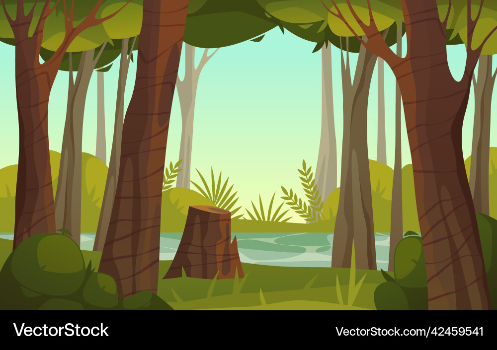 Forest landscape or natural scape banner Vector Image