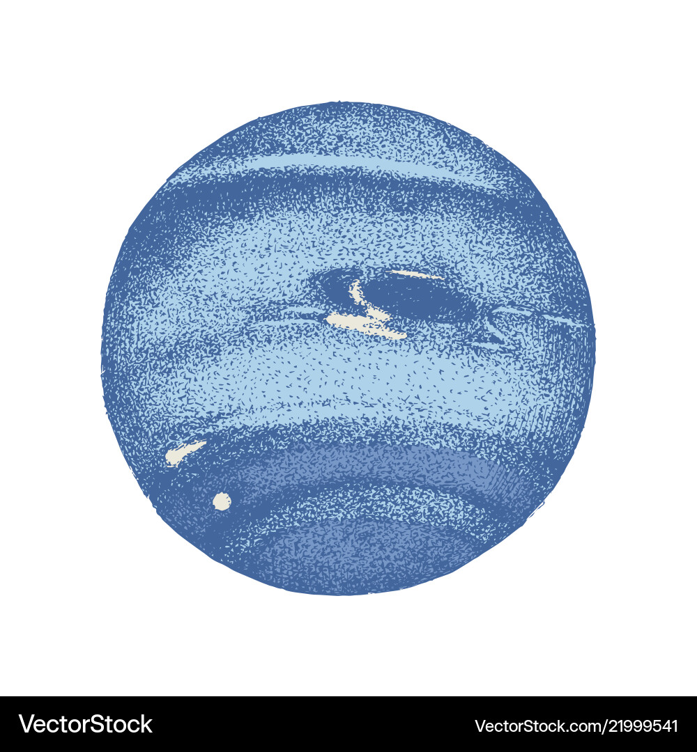 Hand drawn neptune planet Royalty Free Vector Image