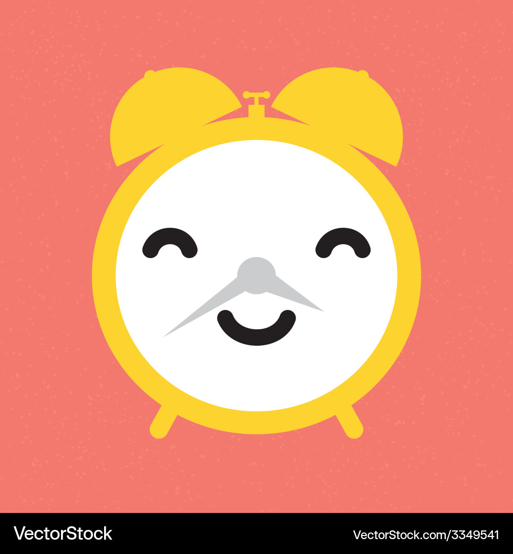 Happy alarm clock Royalty Free Vector Image - VectorStock