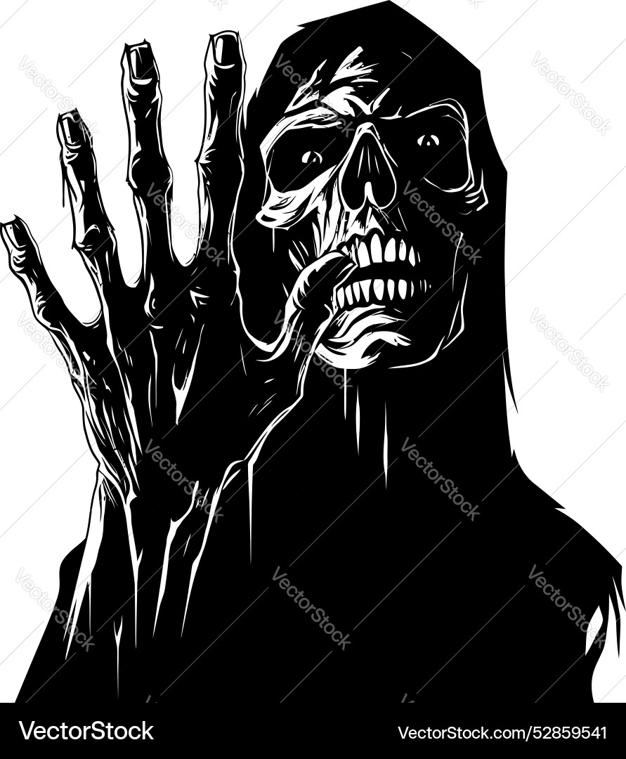 Horrific hold logo design with zombie hands Vector Image