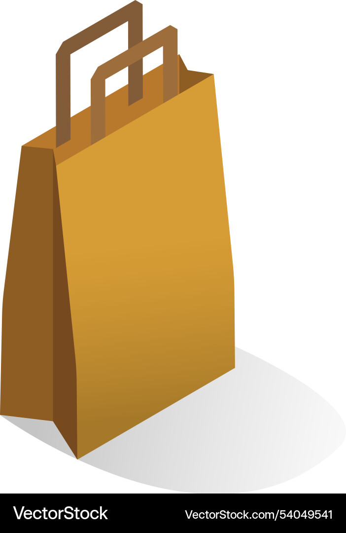 Isolated paper shopping bag with handles Vector Image