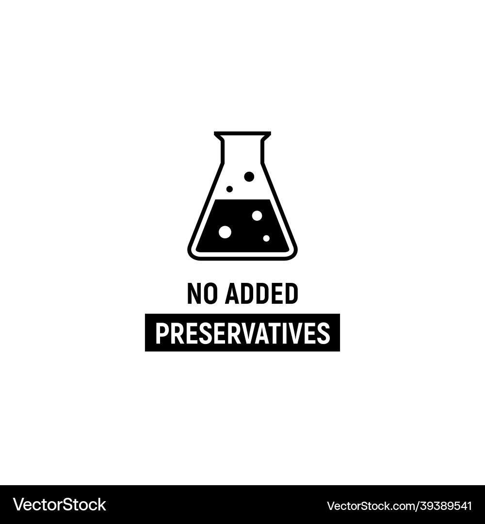 No added preservatives icon chemical artificial Vector Image