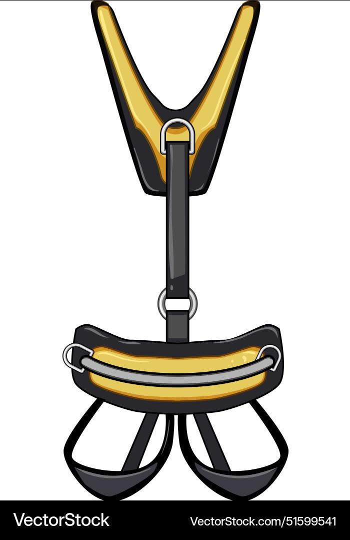 Rock climbing harnesses cartoon Royalty Free Vector Image