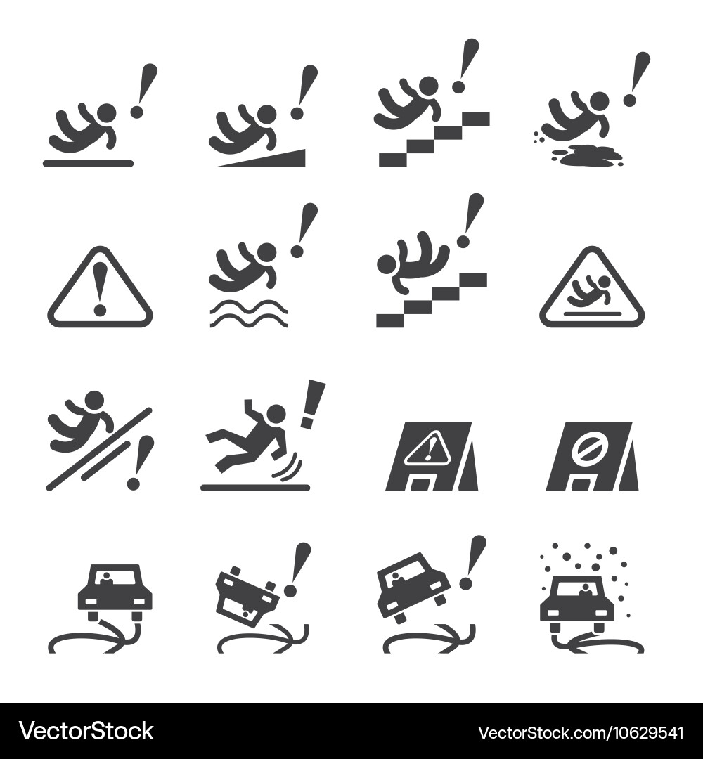 Slippery icons set Royalty Free Vector Image - VectorStock