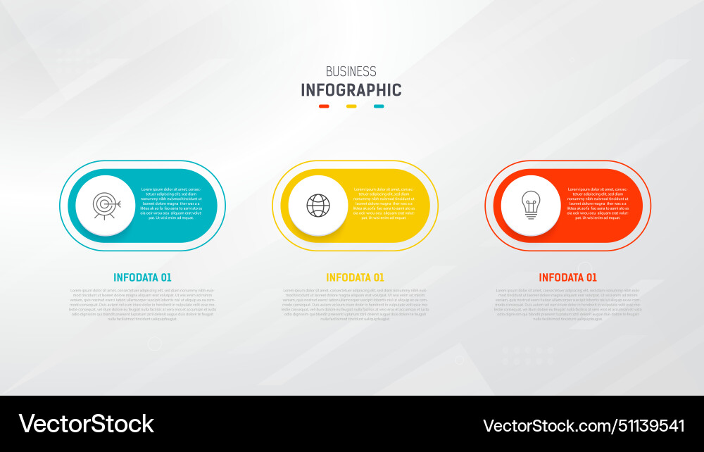 Three step infographic label design template Vector Image