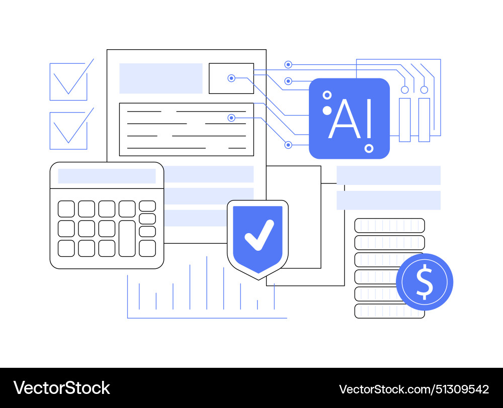 Ai-streamlined claims processing abstract concept Vector Image Ai-streamlined claims processing abstract concept Vector Image