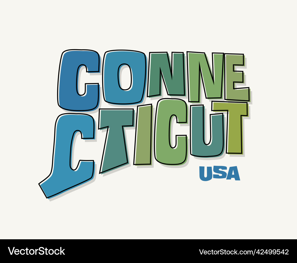 Connecticut distorted into state map shape Vector Image