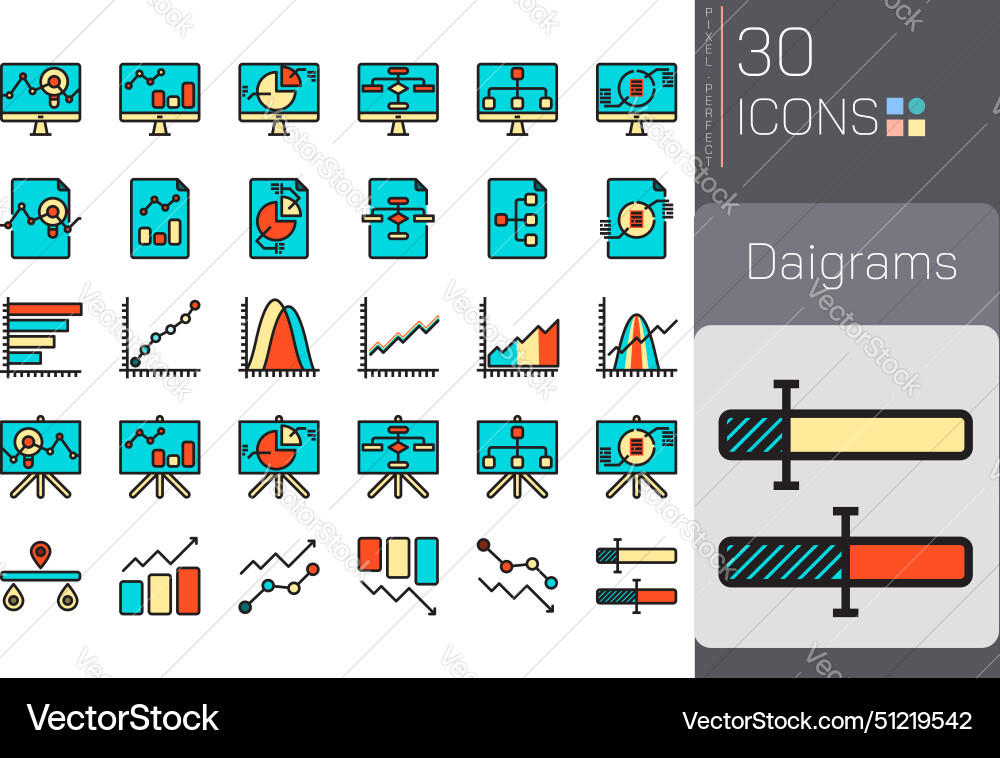 Diagram color line Royalty Free Vector Image - VectorStock