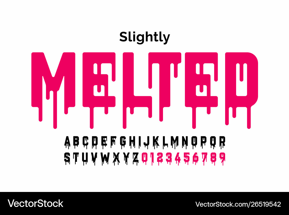 Melting Alphabet Font Royalty Free Vector Image