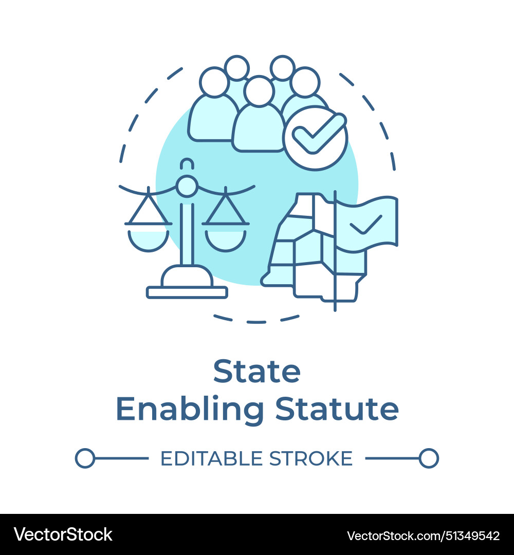 State enabling statute soft blue concept icon Vector Image