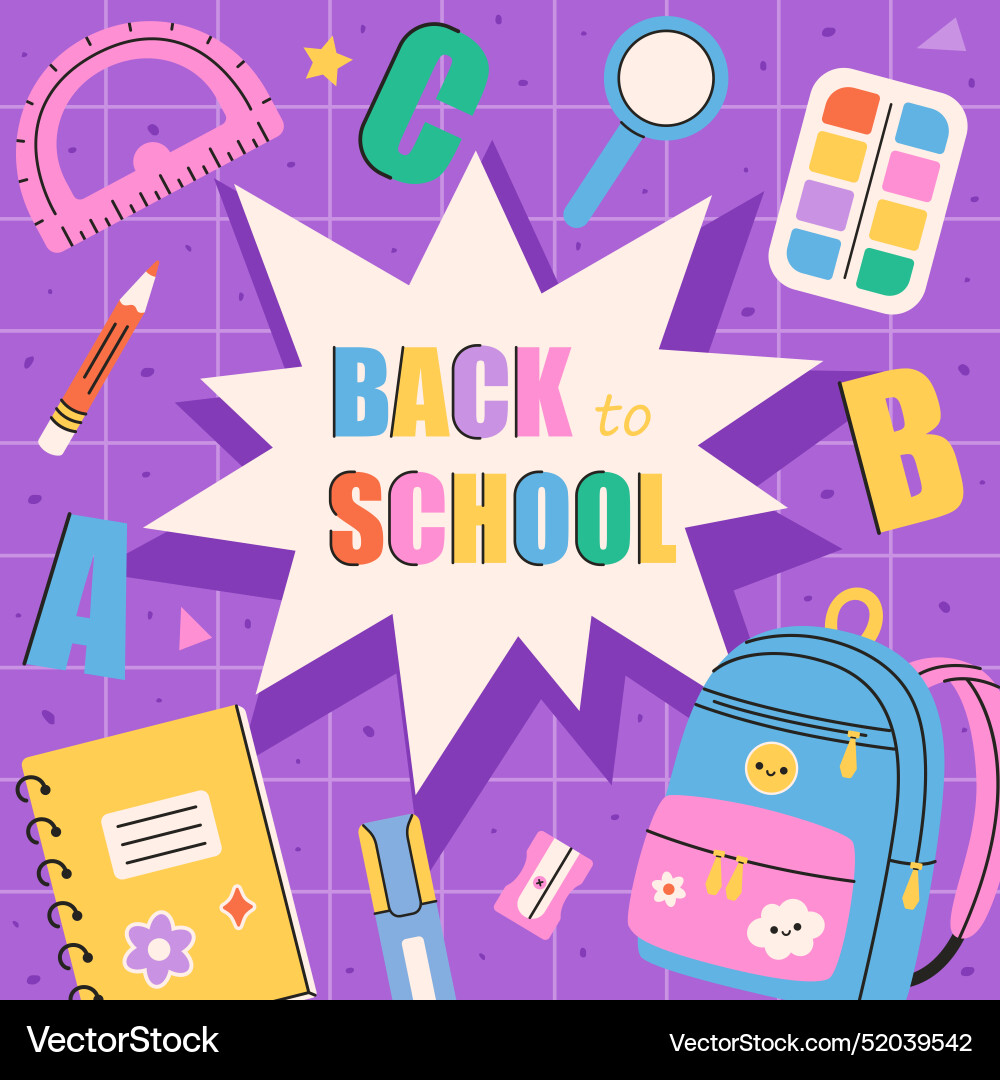 Trendy school poster background modern design Vector Image
