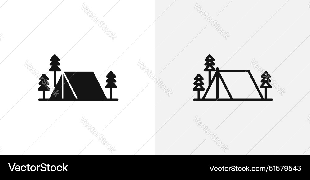 Camping icon set Royalty Free Vector Image - VectorStock