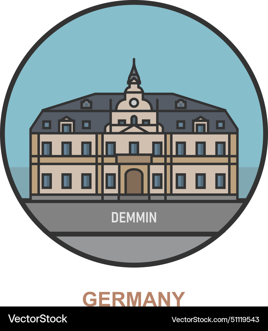 Demmin cities and towns in germany Royalty Free Vector Image