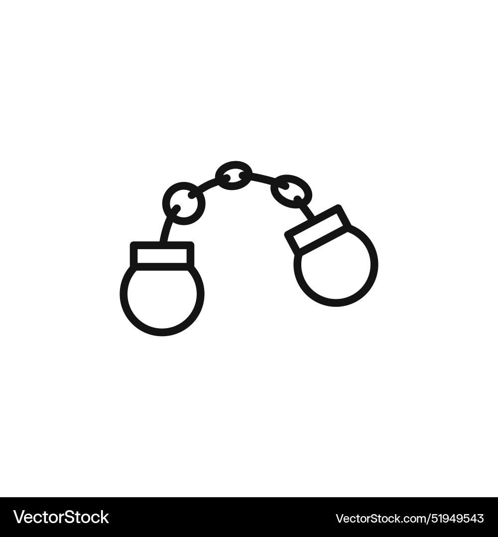 Handcuffs logo sign outline Royalty Free Vector Image