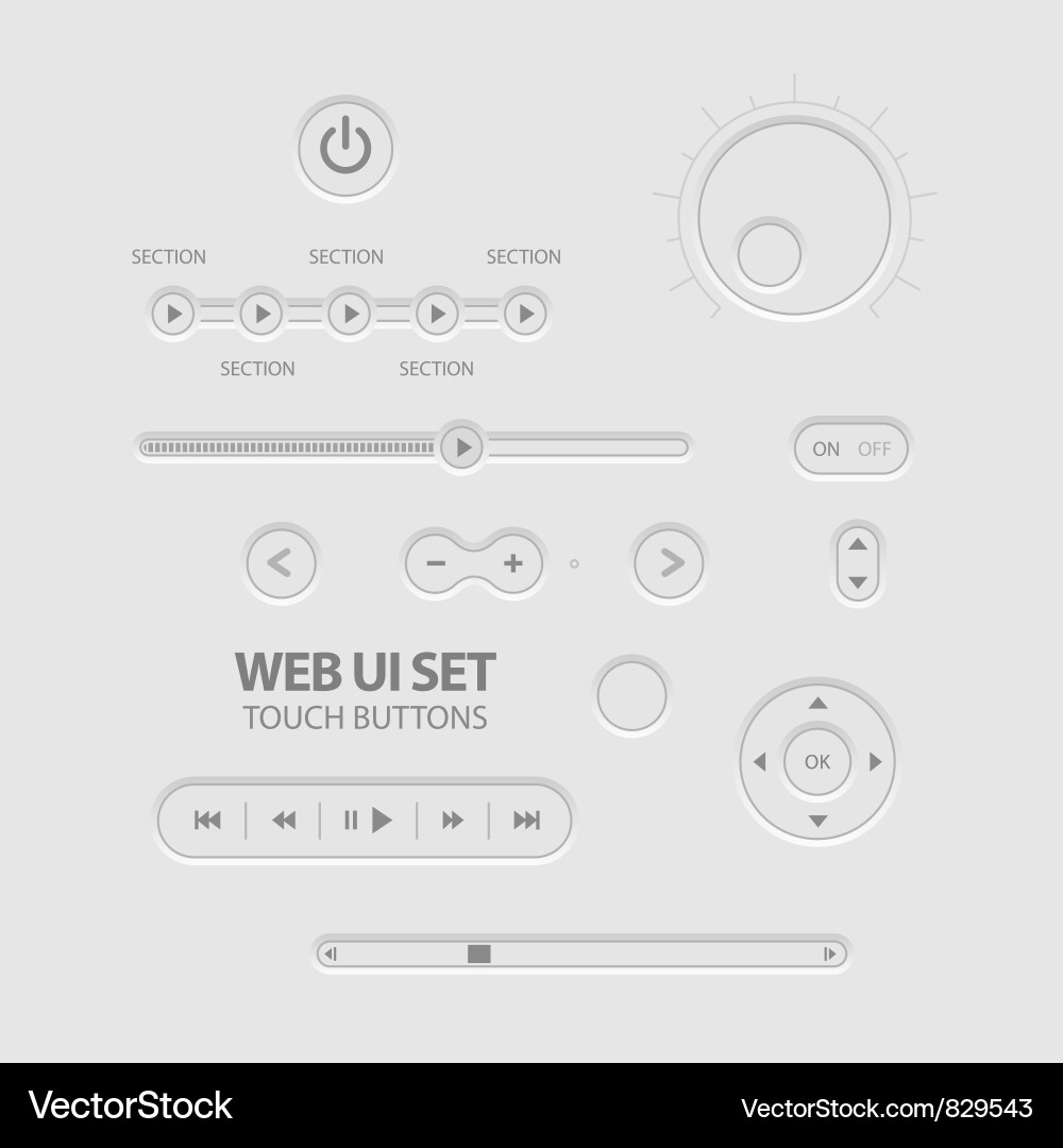 Light web ui elements Royalty Free Vector Image