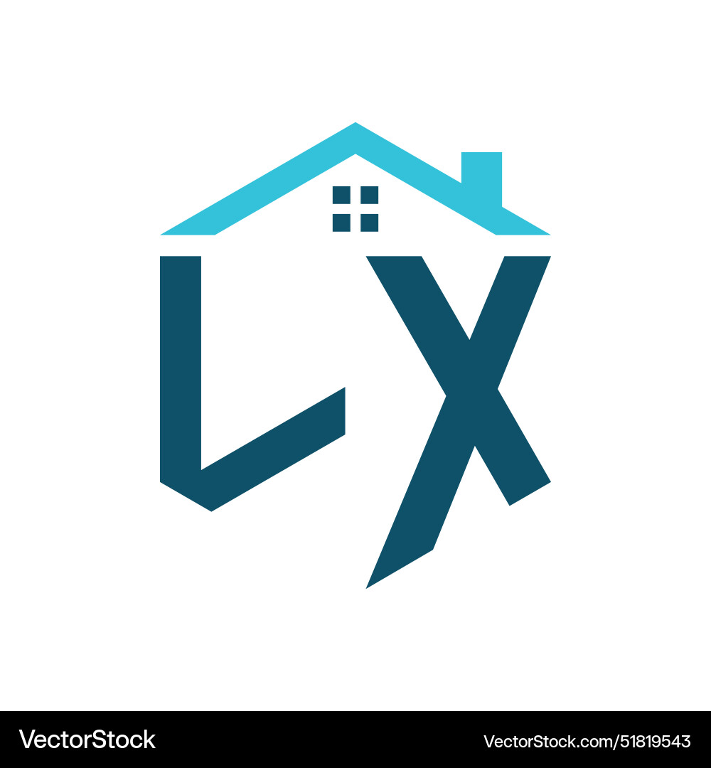 Lx house logo design template letter Royalty Free Vector