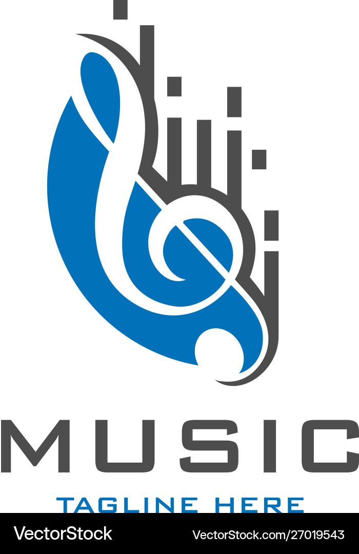 Musical instrument logo Royalty Free Vector Image