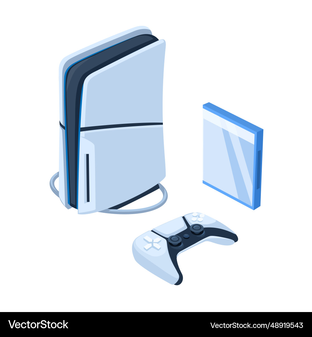 PlayStation 5 Console Gaming Set Royalty Free Vector Image