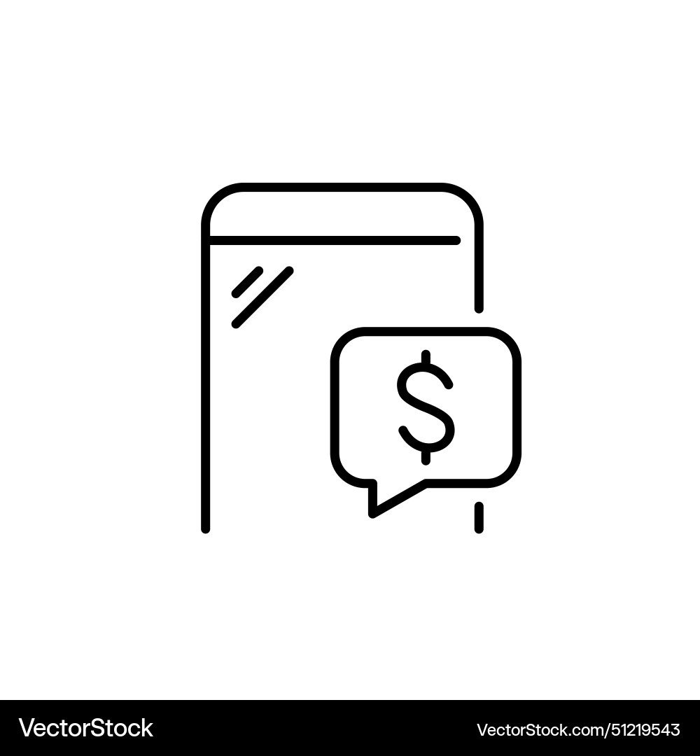 Smartphone and dollar message expense tracking Vector Image