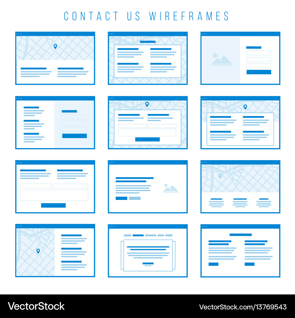 Website Wireframe Components - Contact Us – Royalty-Free Vector ...