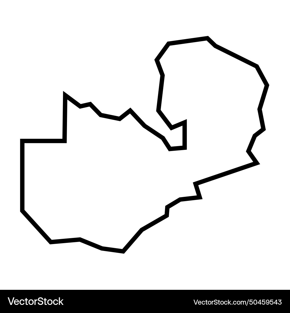 Zambia country map thick outline icon Royalty Free Vector
