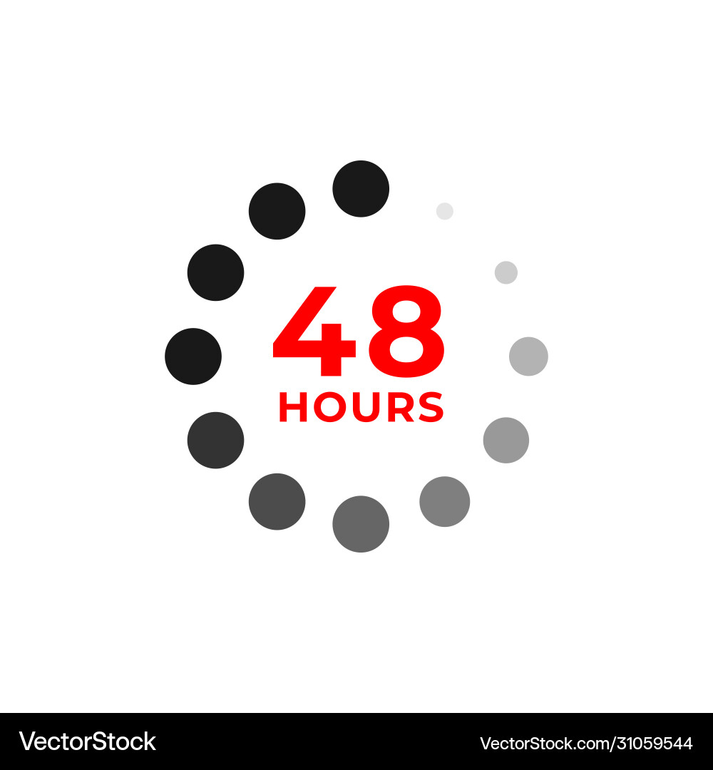 48h color icon and time concept Royalty Free Vector Image