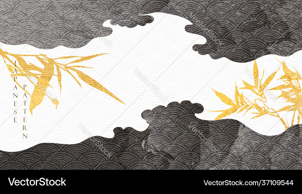 Chinese background with black and gold texture Vector Image