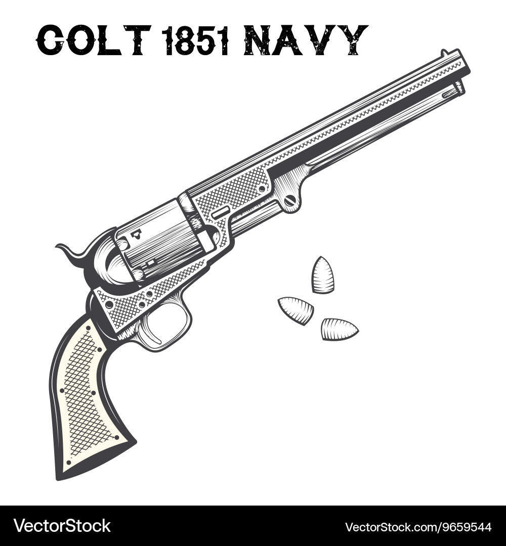 Colt navi revolver Royalty Free Vector Image - VectorStock
