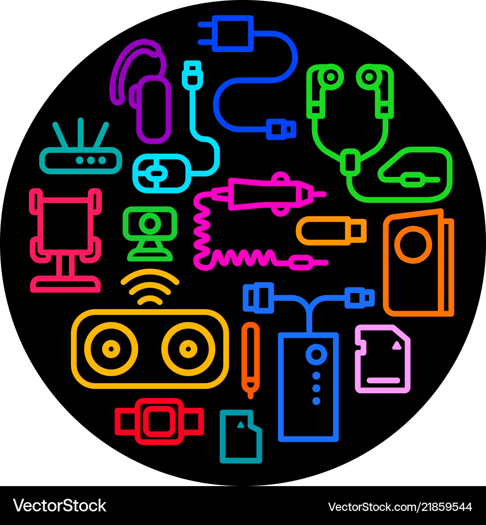 Concept accessories icons for mobile phone Vector Image