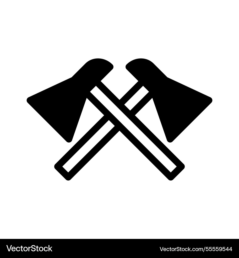 Crossed axes silhouette icon graphic element Vector Image
